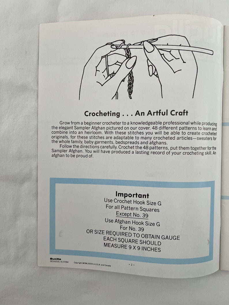 Bucilla Crochet Primer Crochet Booklet Afghan - Etsy