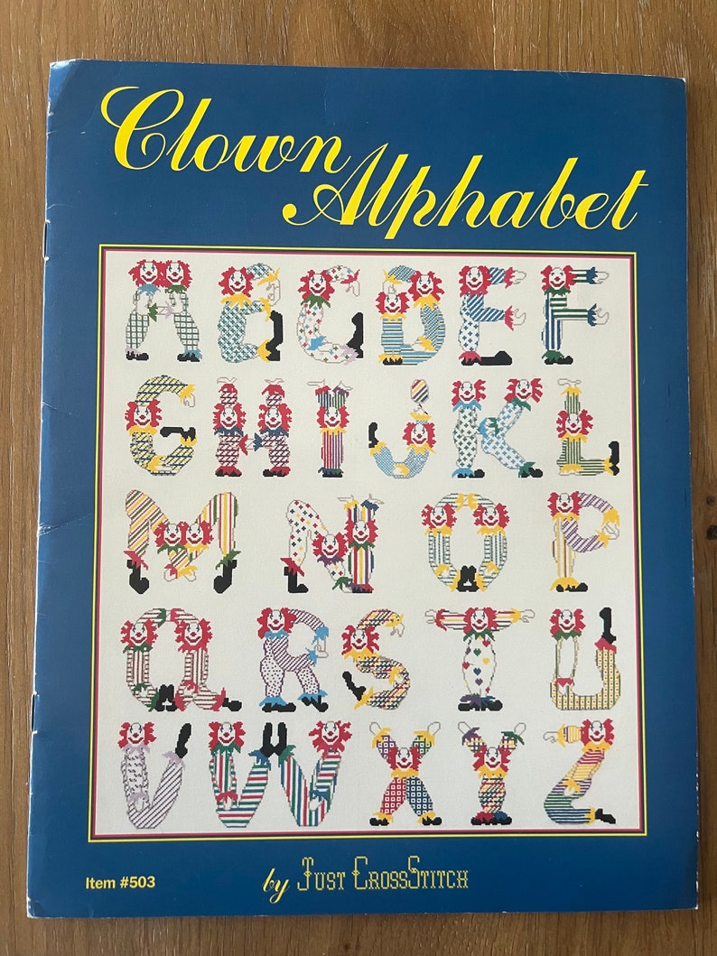 Clown Alphabet Cross Stitch Pattern Book - Etsy