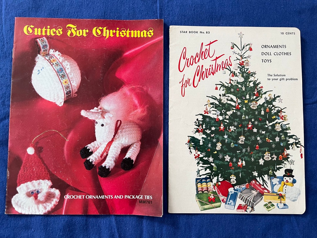 Vintage Christmas Crochet Pattern Books Lot of 2 - Etsy