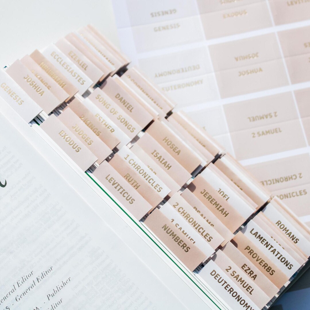 Bible Tabs for Women - Gold Foil Bible Tabs - Earth Tone Bible Stickers ...