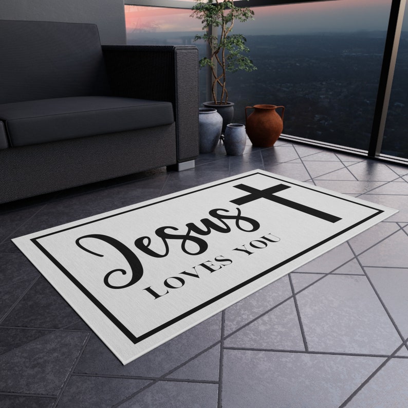 Jesus Loves You Outdoor Rug Welcome Doormat Christian Door - Etsy