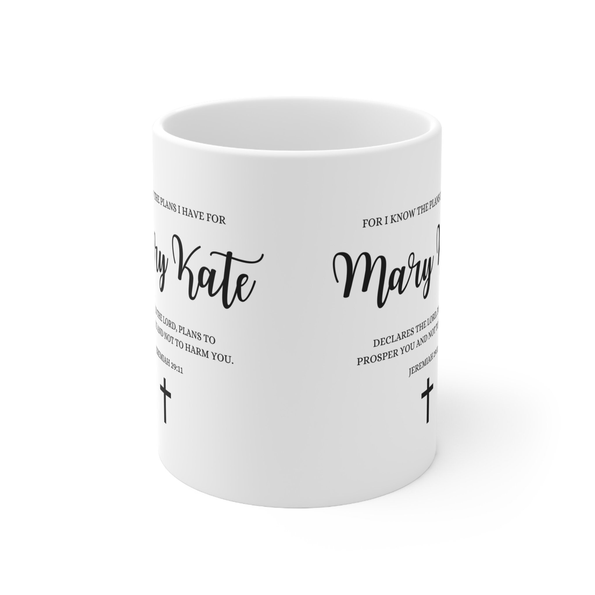 Jeremiah 29:11 Custom Scripture Mug, Personalized Name Mug, Scripture ...