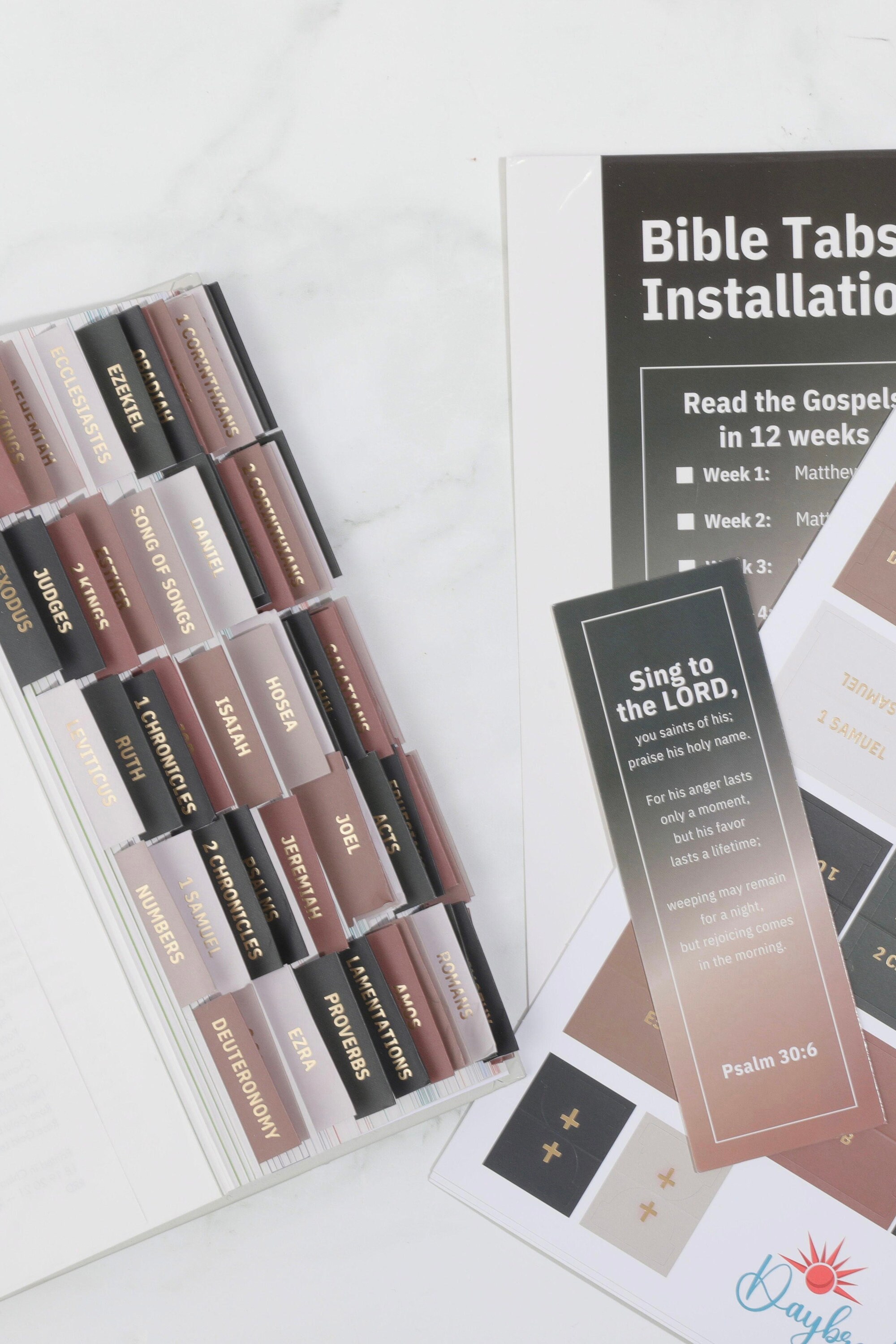 Bible Tabs for Women - Gold Foil Bible Tabs - Earth Tone Bible Stickers ...