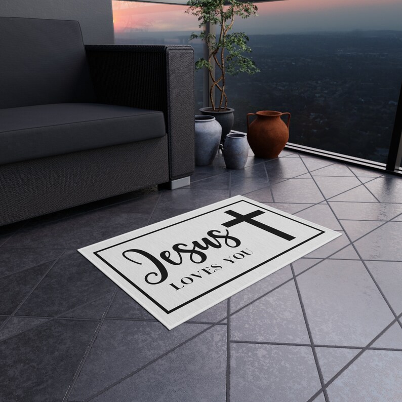 Jesus Loves You Outdoor Rug Welcome Doormat Christian Door - Etsy