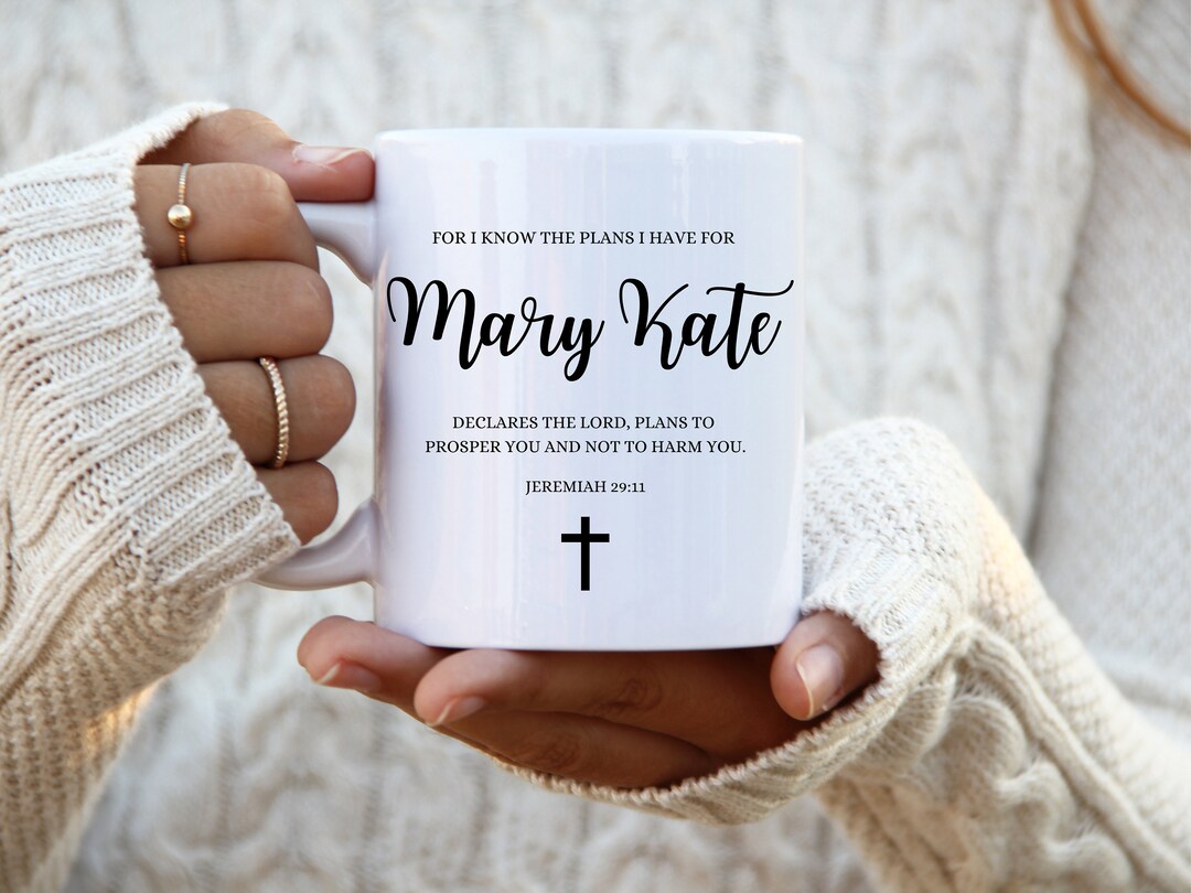 Jeremiah 29:11 Custom Scripture Mug, Personalized Name Mug, Scripture ...