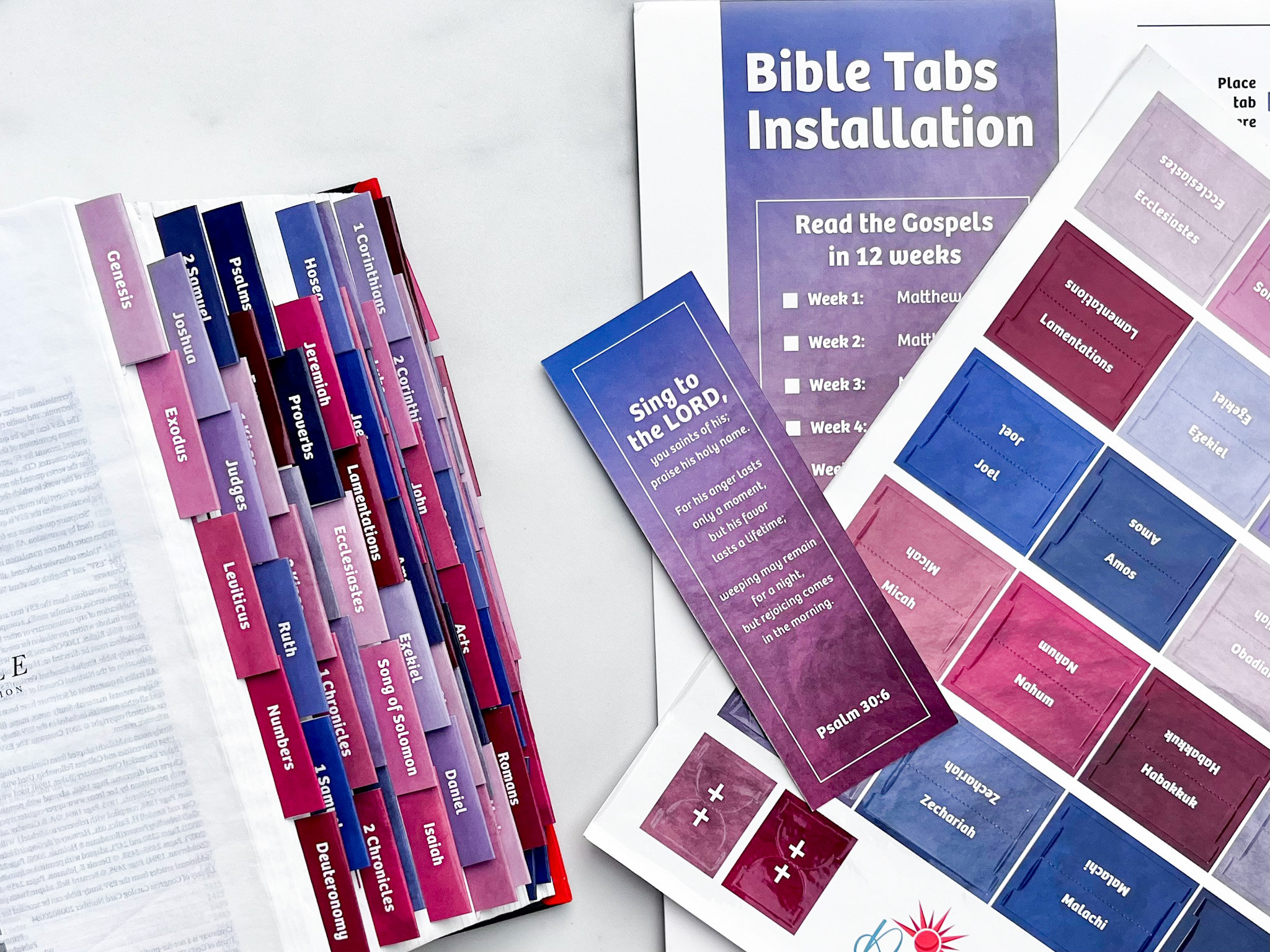 Bible Tabs for Women Bible Stickers Bible Dividers Laminated Bible ...