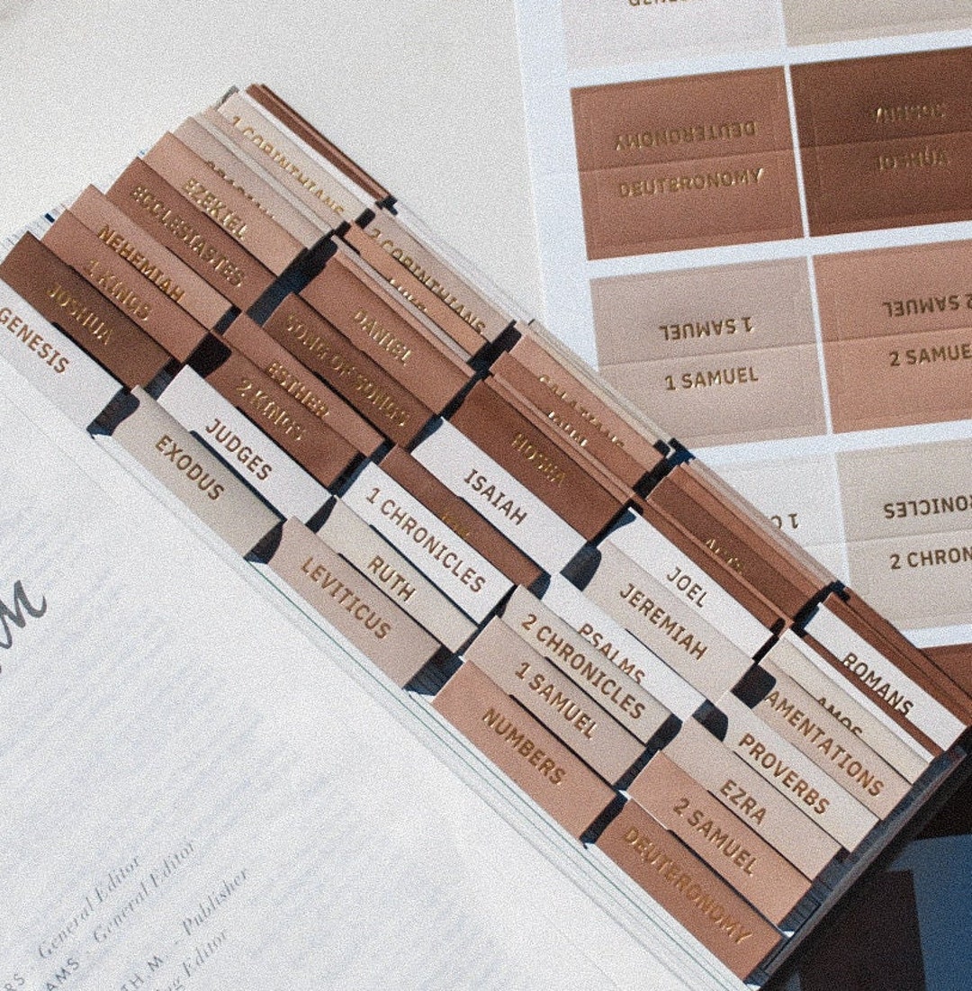 Bible Tabs for Women - Gold Foil Bible Tabs - Earth Tone Bible Stickers ...