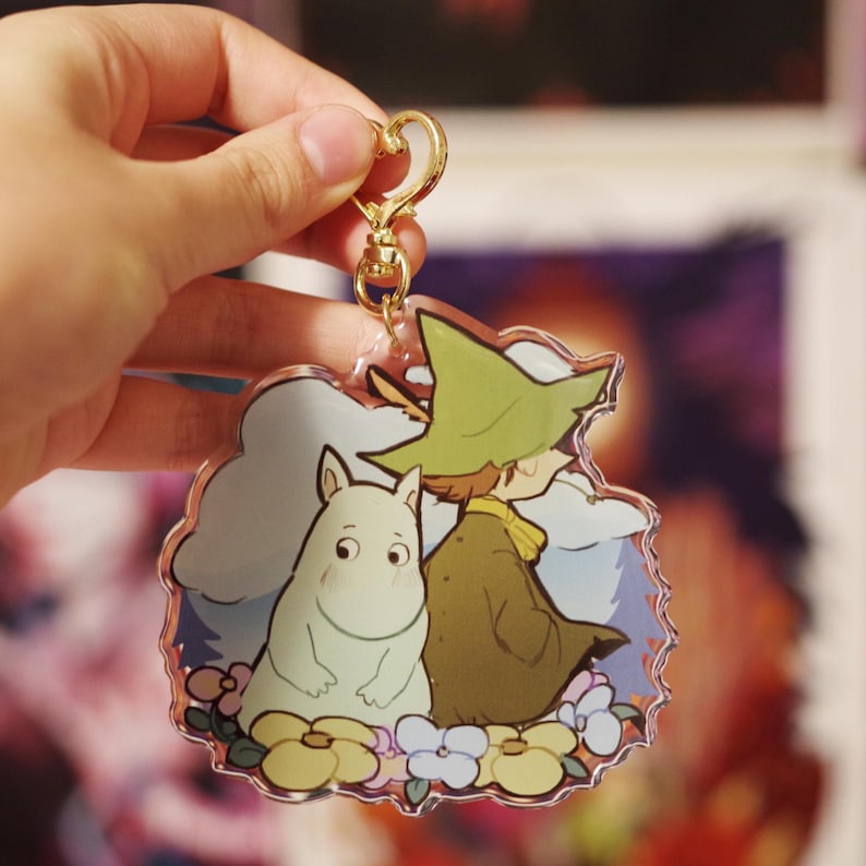MOOMIN 3.5 Keychain Snufkin and Moomintroll - Etsy