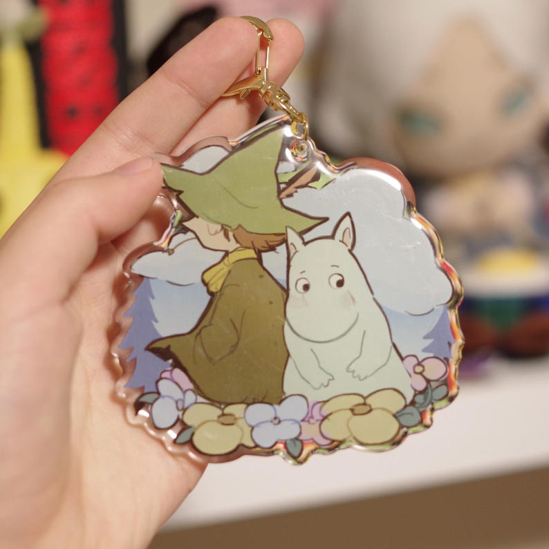 MOOMIN 3.5 Keychain Snufkin and Moomintroll - Etsy