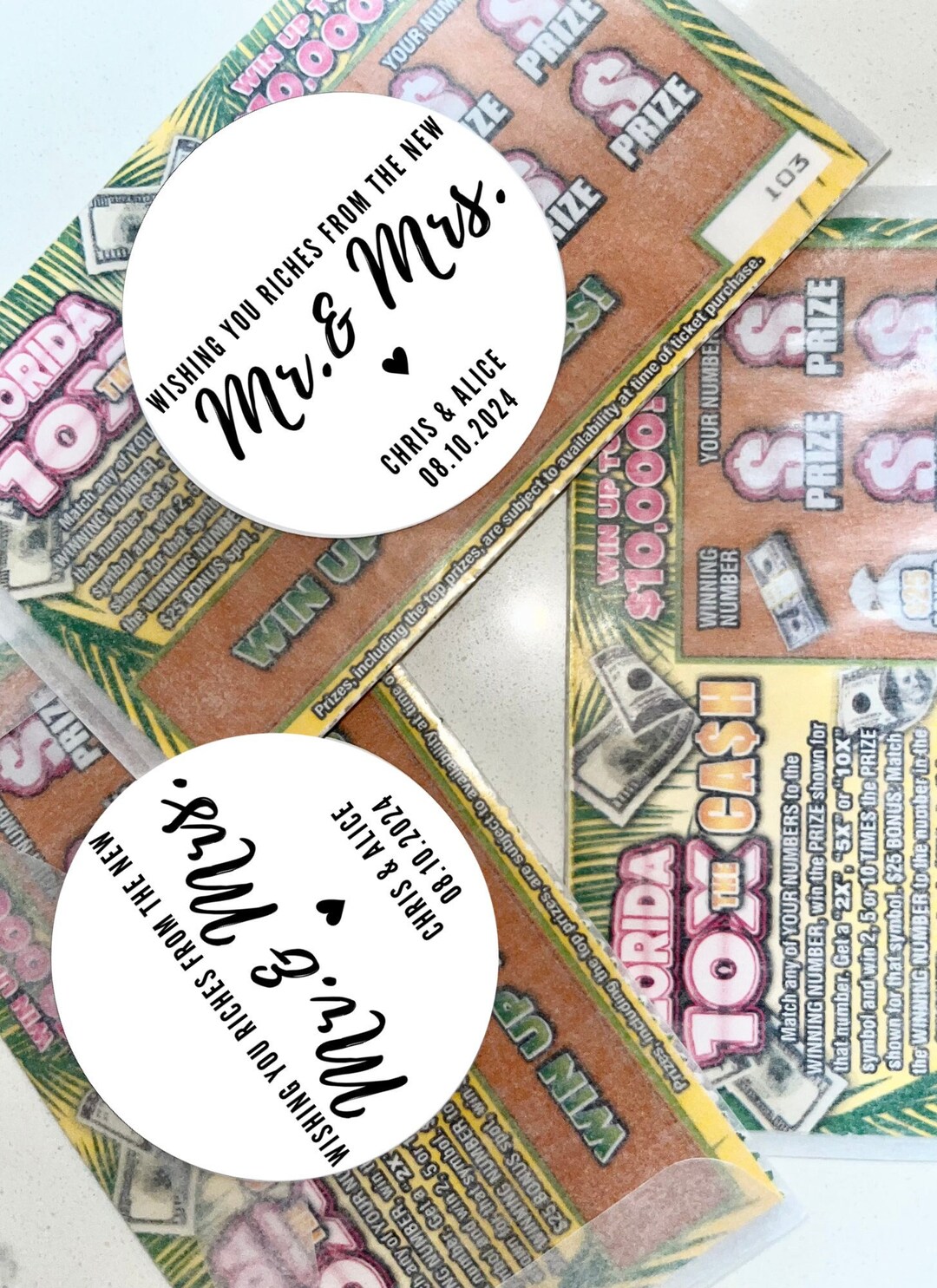 Wedding Lotto Ticket Favors Wishing You Riches Lotto Favor Stickers ...