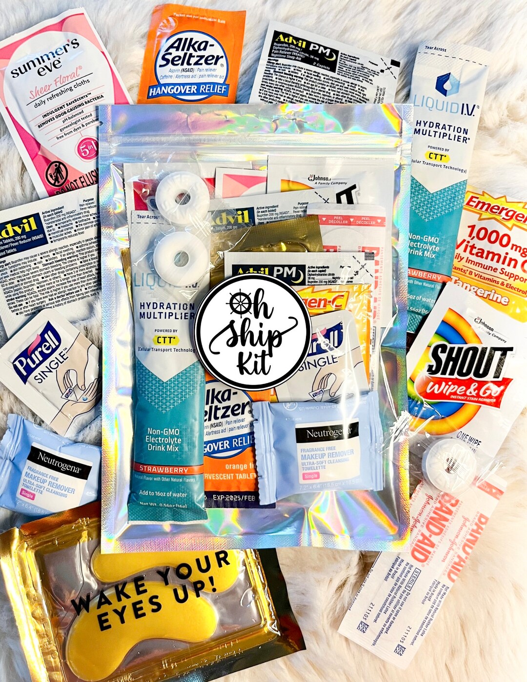 Oh Ship Kit Custom Recovery Kit Ship Faced Bachelorette Party Favor Bag ...