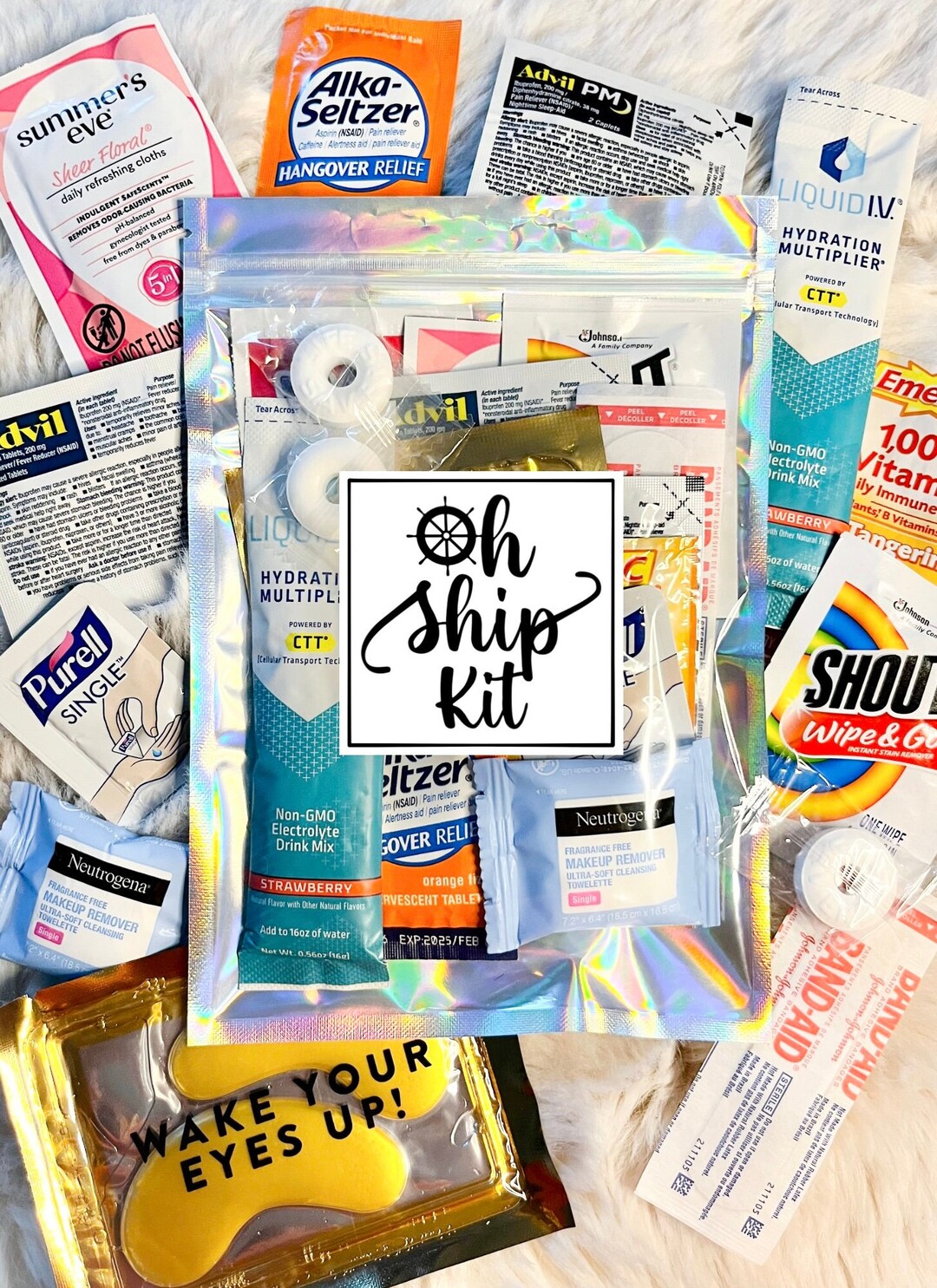Oh Ship Kit Custom Recovery Kit Ship Faced Bachelorette Party Favor Bag ...