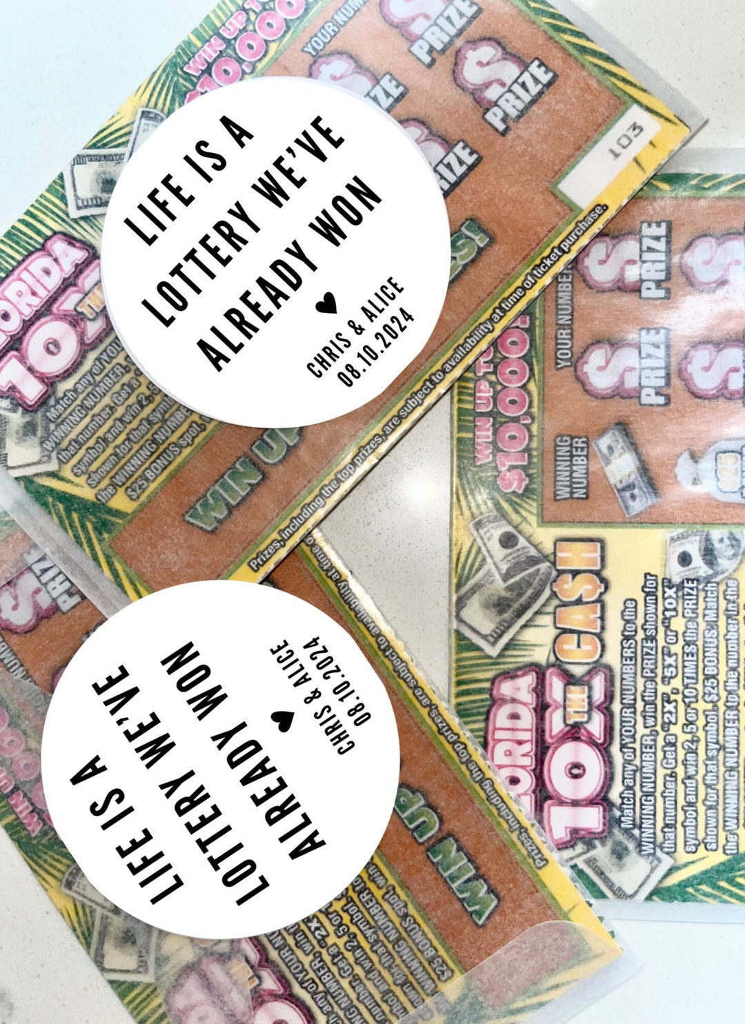 Wedding Lotto Ticket Favors | Life is a Lottery We've Already Won Lotto ...