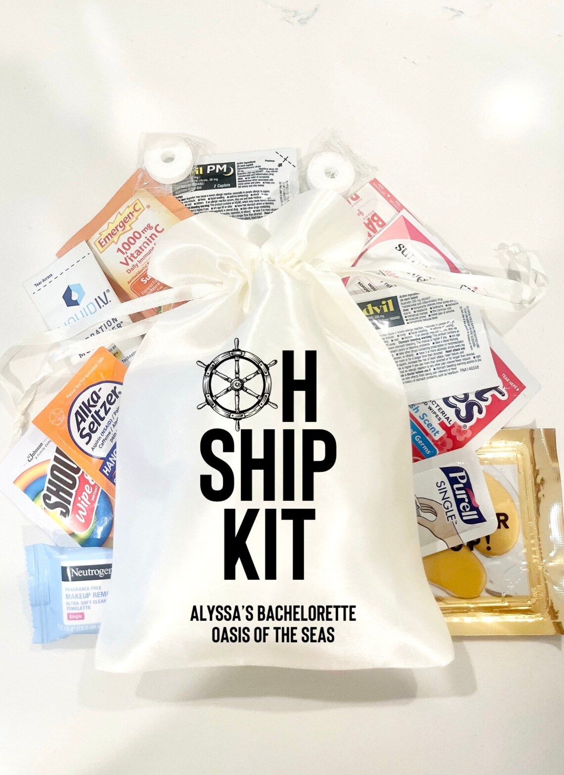 Oh Ship Kit Custom Recovery Kit Ship Faced Bachelorette Party Favor Bag ...