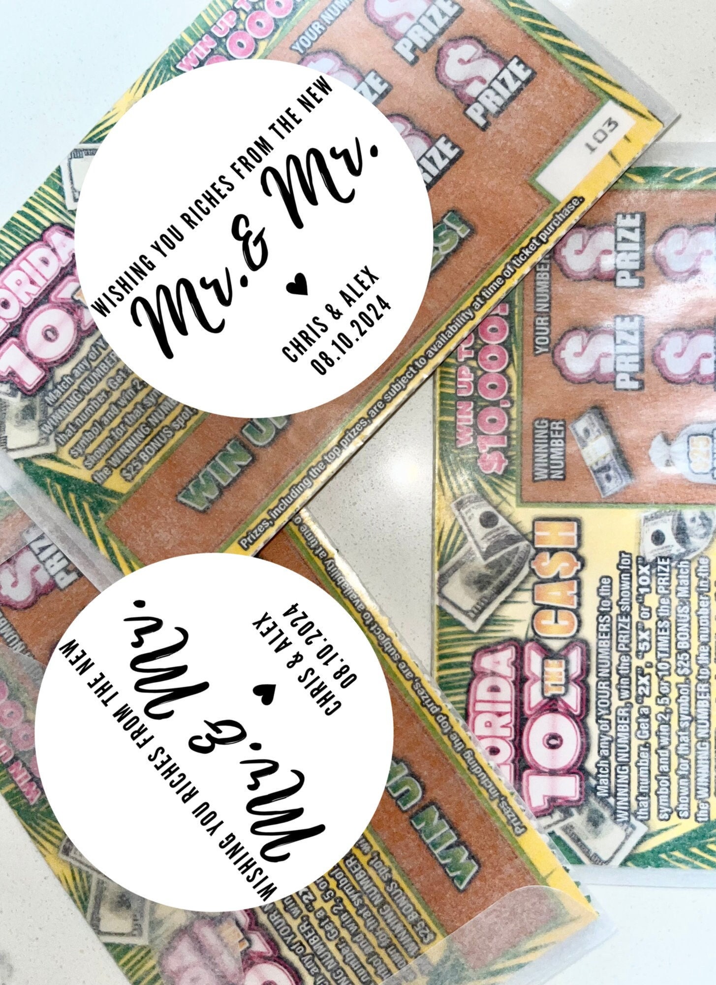 Wedding Lotto Ticket Favors Wishing You Riches Lotto Favor Stickers ...