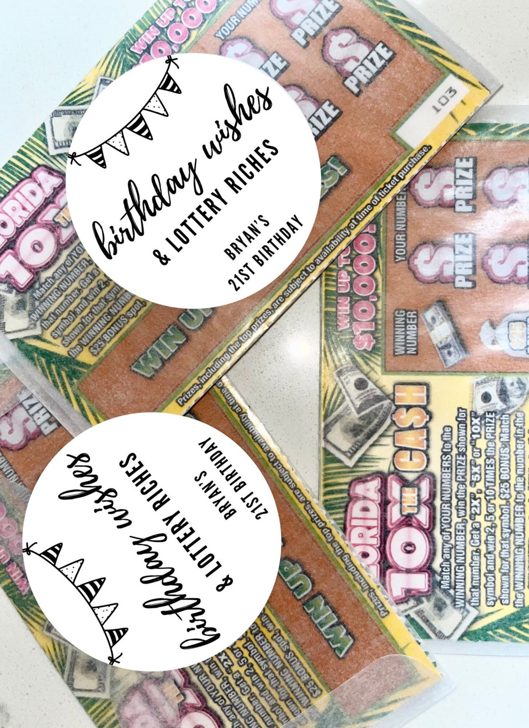 Birthday Lotto Ticket Favors | Birthday Wishes and Lottery Wishes Lotto ...