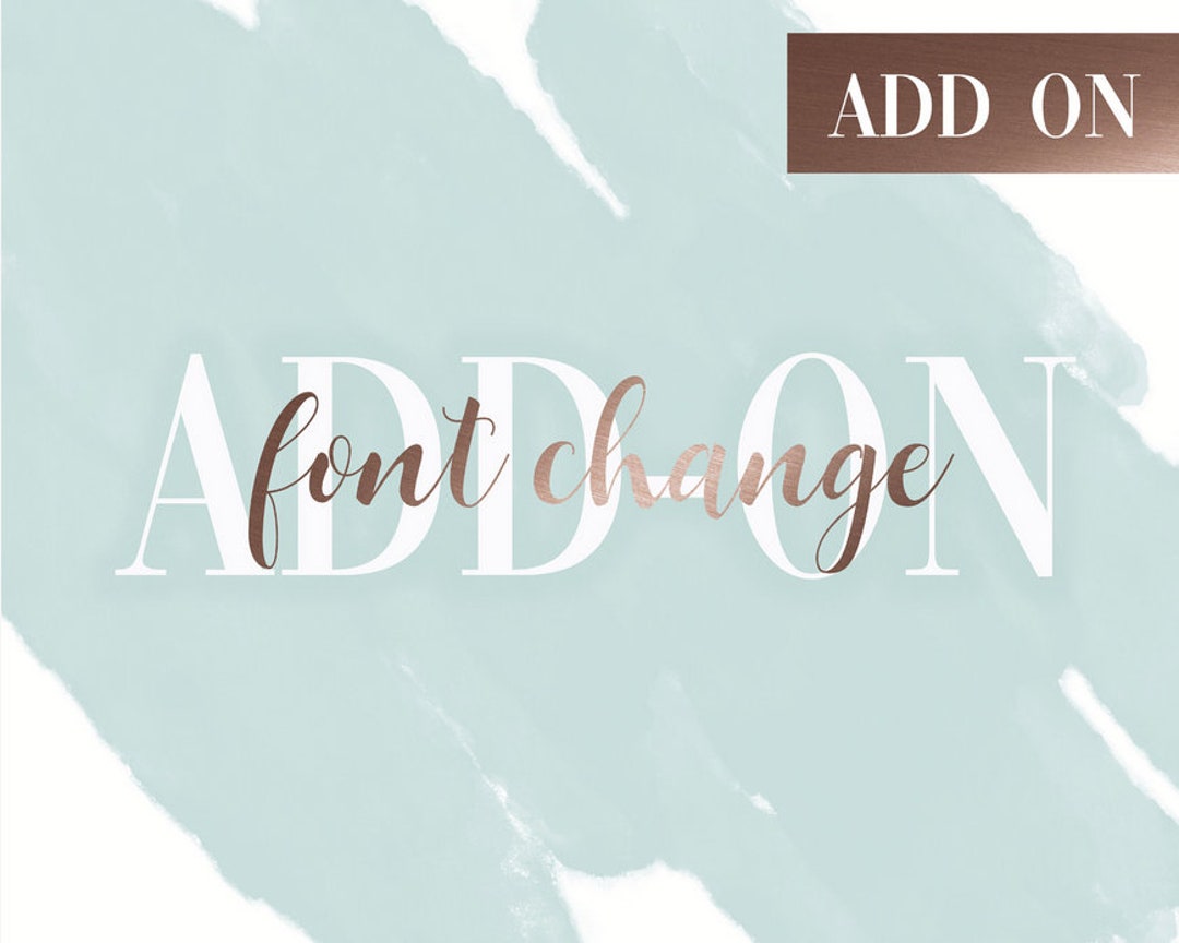 Font Change Add On - Etsy