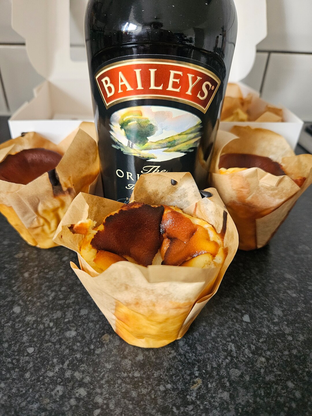 6 Baileys Homemade Muffins Cupcakes Spanish Burnt Basque Cheesecake ...