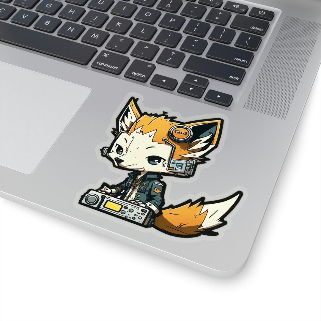 Cyberpunk Fox Sticker Music Hacker Headphones Futuristic Edgy Colorful ...