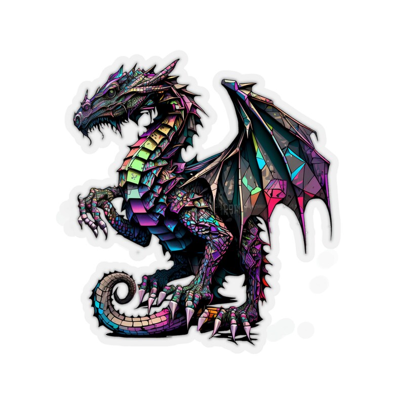 Cyberpunk Dragon Hacker Mods Futuristic Dragon Sticker Decal Variation ...