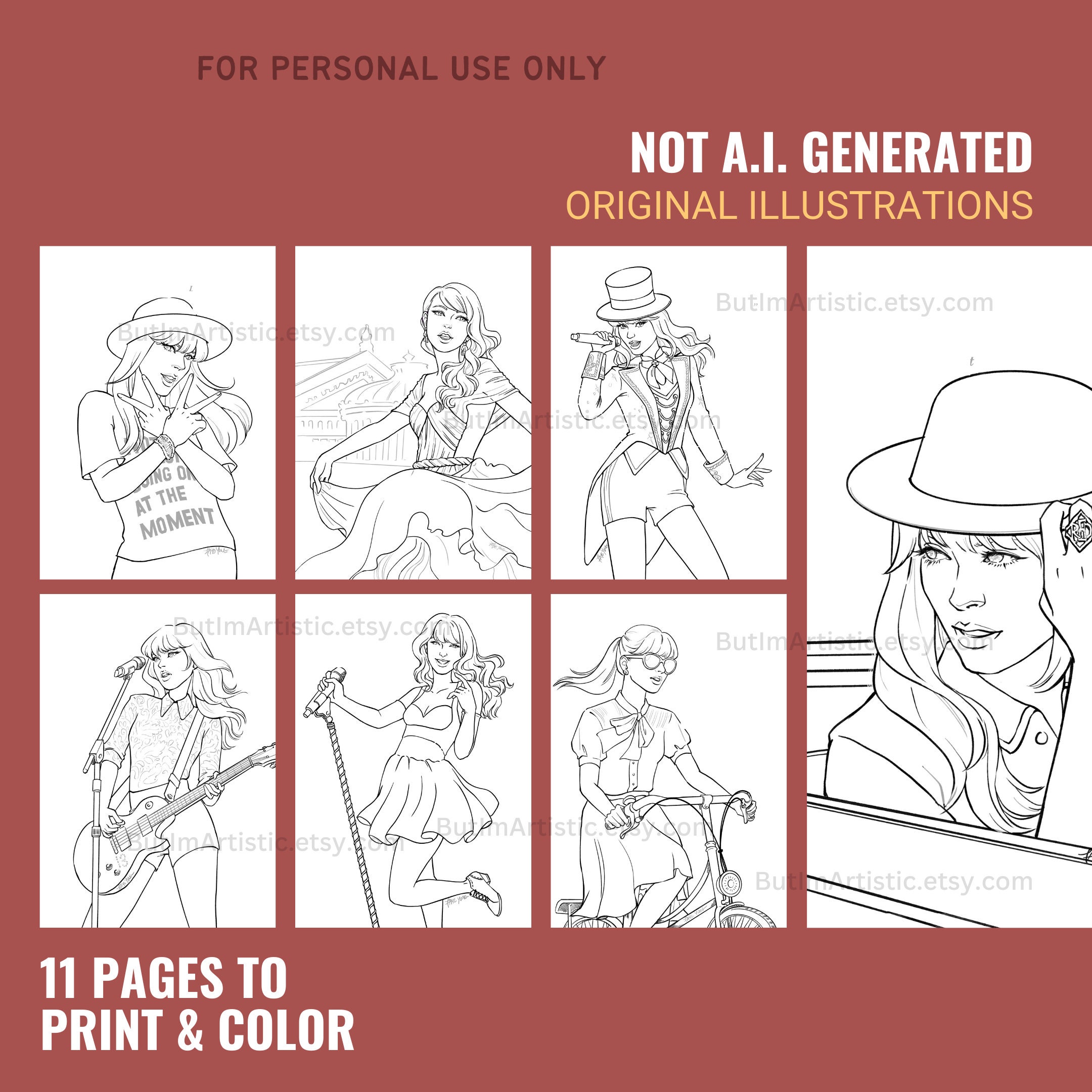 Burning Red Coloring Book, Taylor Coloring Book, Swiftie Gifts, Kids ...