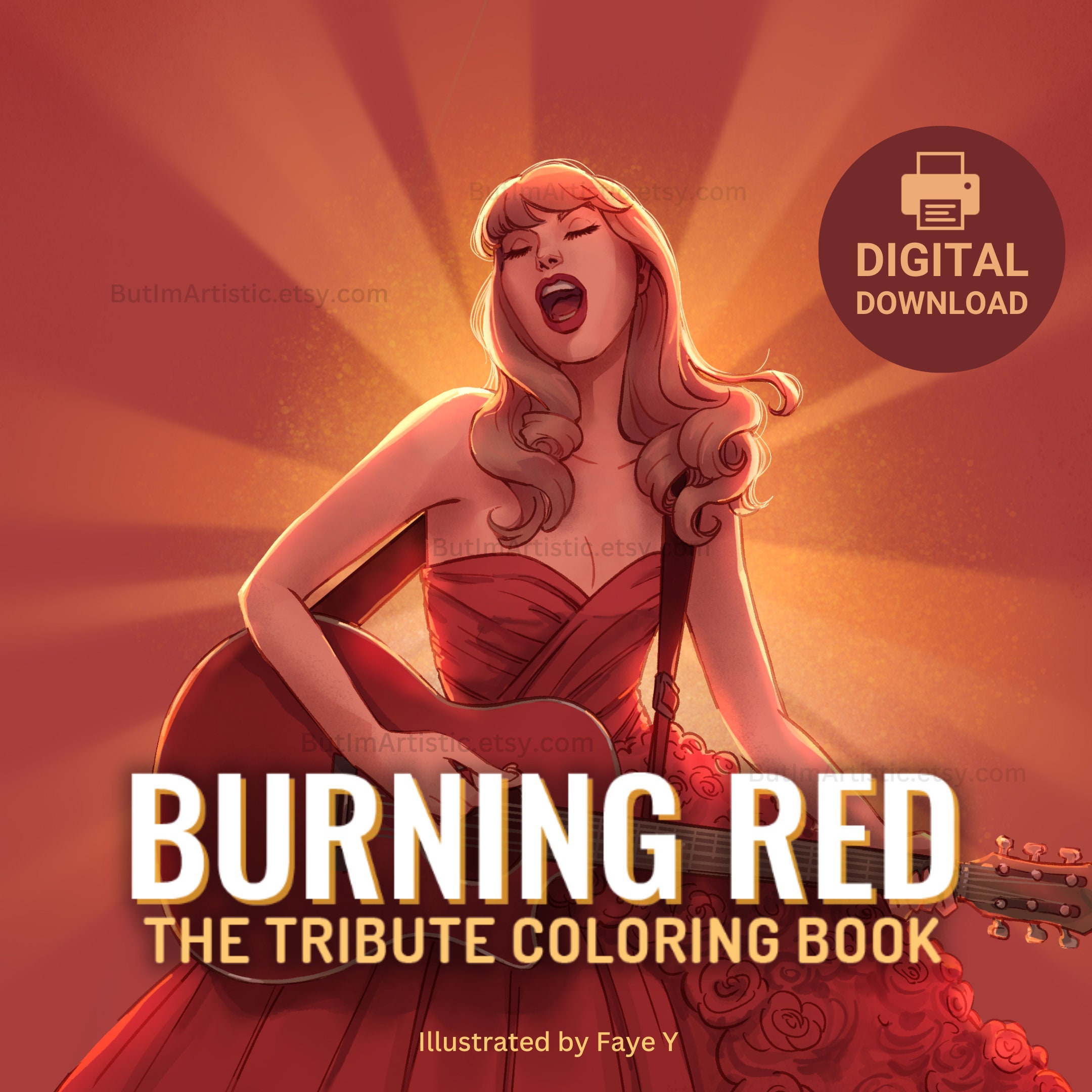 Burning Red Coloring Book, Taylor Coloring Book, Swiftie Gifts, Kids ...