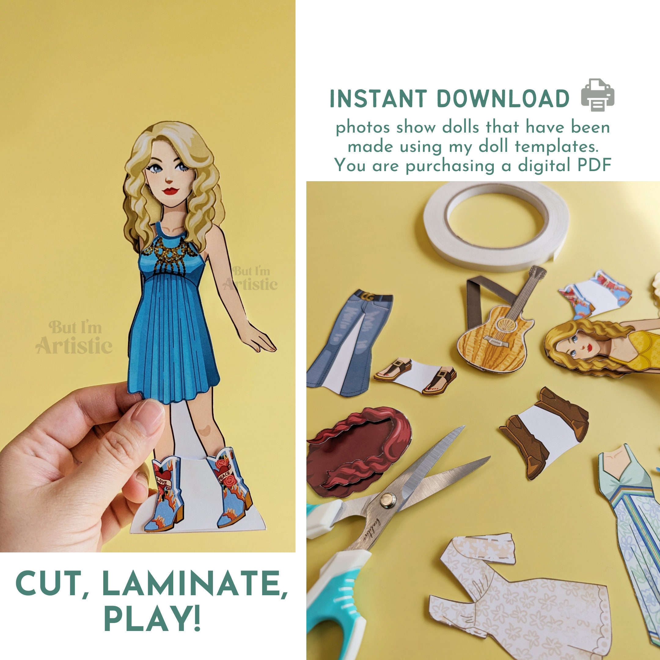 Printable Paper Doll, Boho Doll, Boho Fashion, Country Music Taylor ...