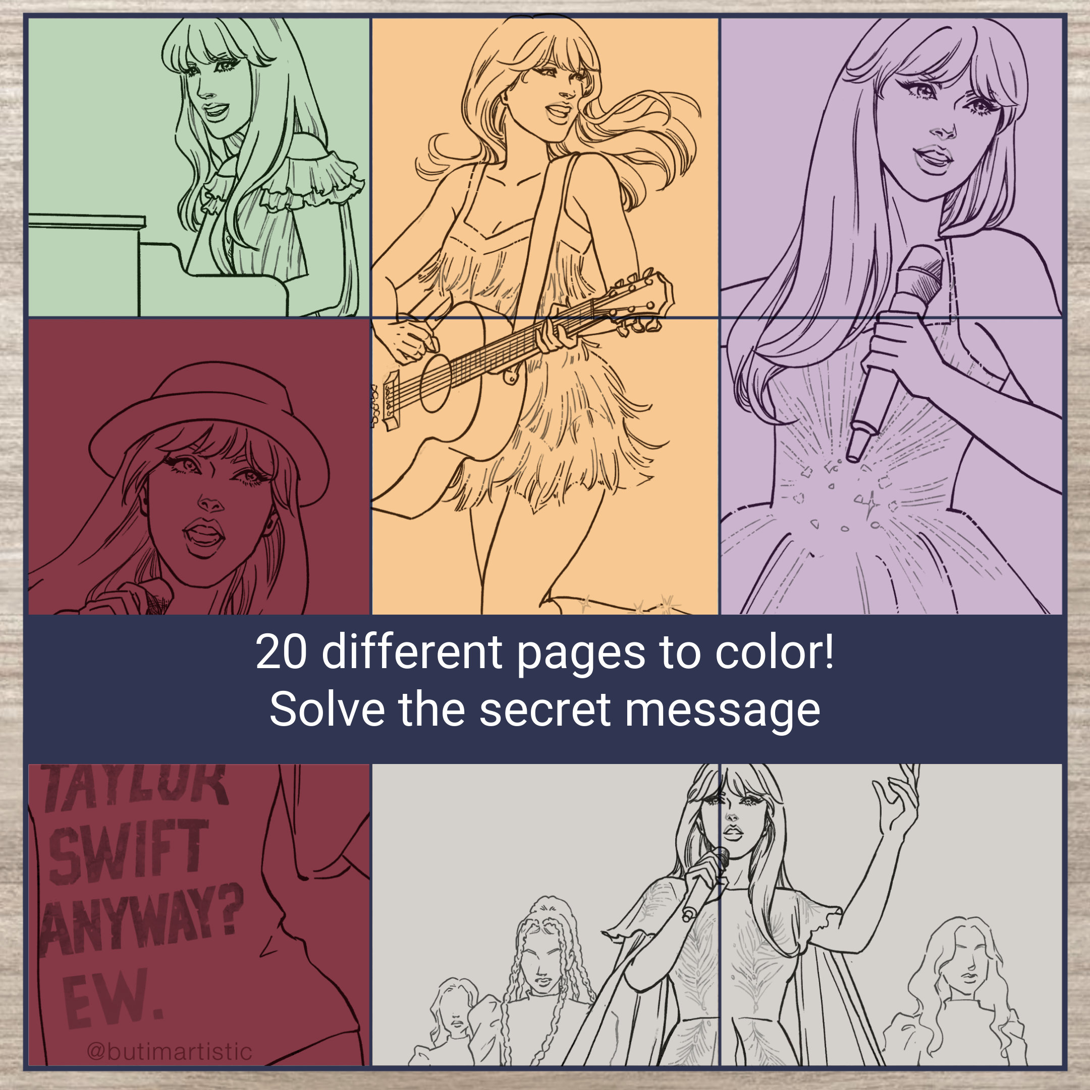 Eras Inspired Coloring Book Present Swiftie Party Activities Book Gift ...