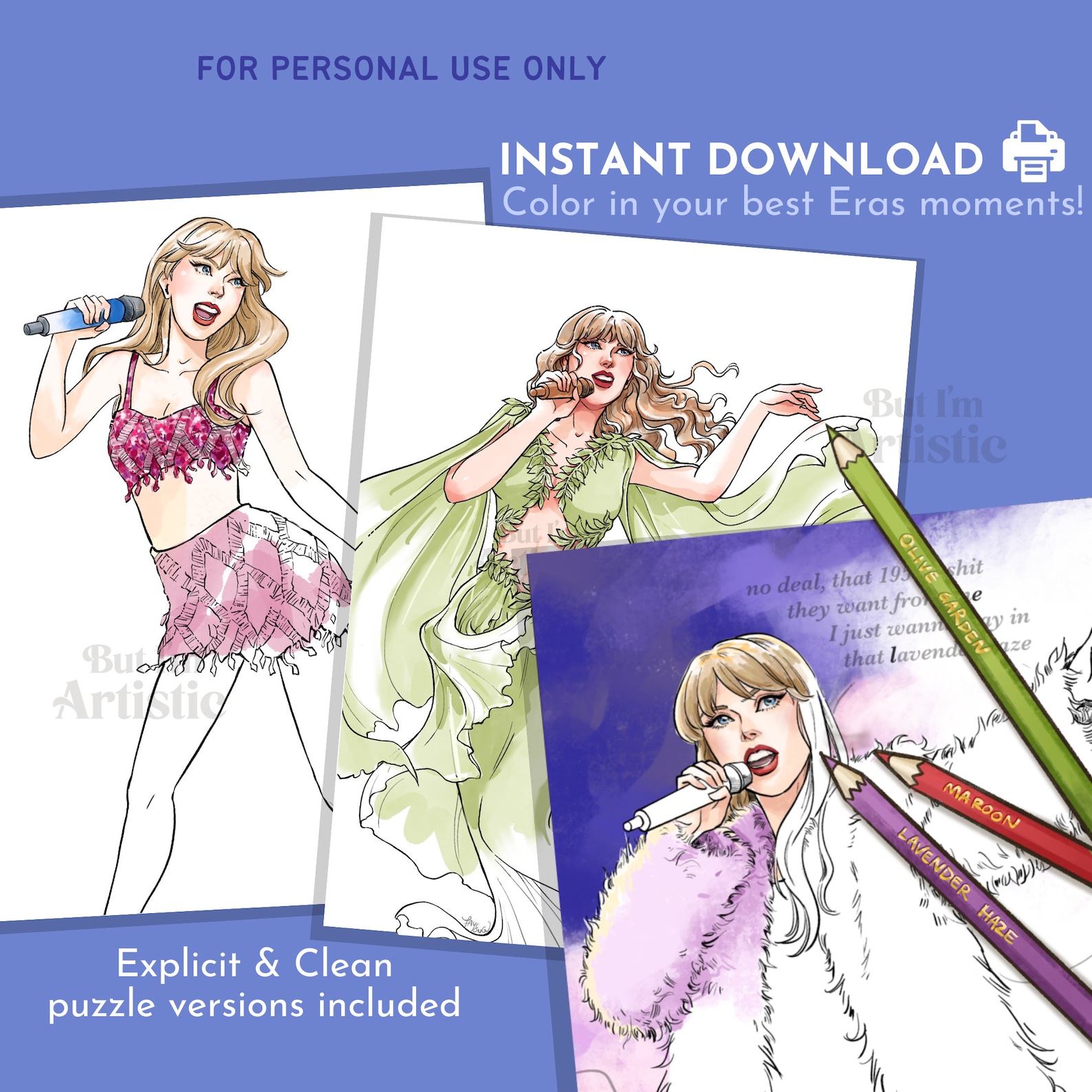 Eras Inspired Coloring Book Present Swiftie Party Activities Book Gift ...