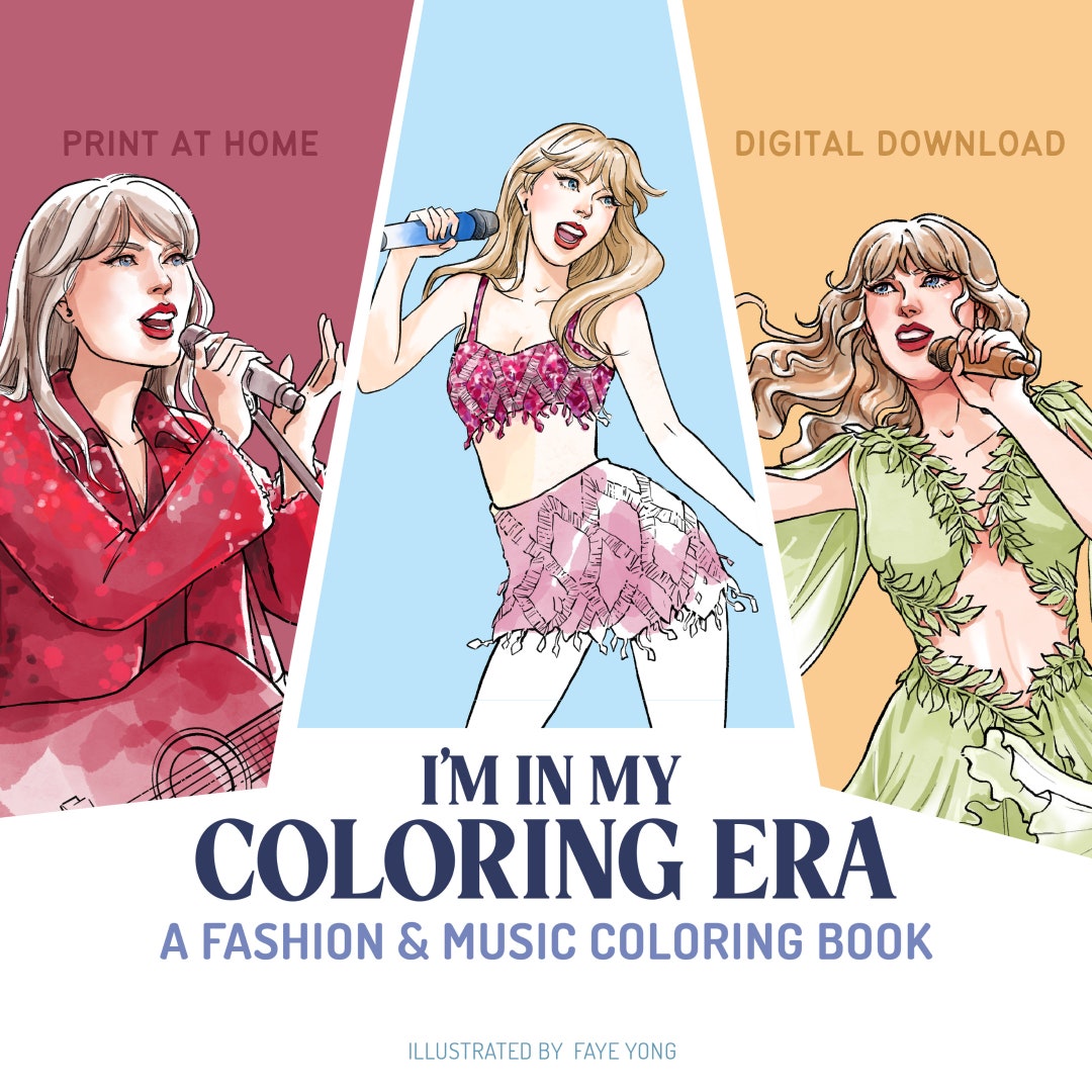 Eras Inspired Coloring Book Present Swiftie Party Activities Book Gift ...