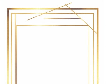 Elegant Gold Frame 12 Clipart PNG- Geometric Golden Frames for Weddings ...