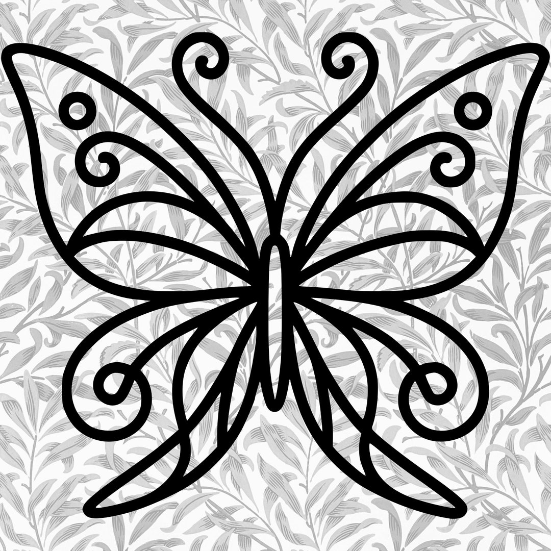 Beautiful Simple Line Art Butterfly 42 SVG-PNG Clipart Pack: Ideal for ...