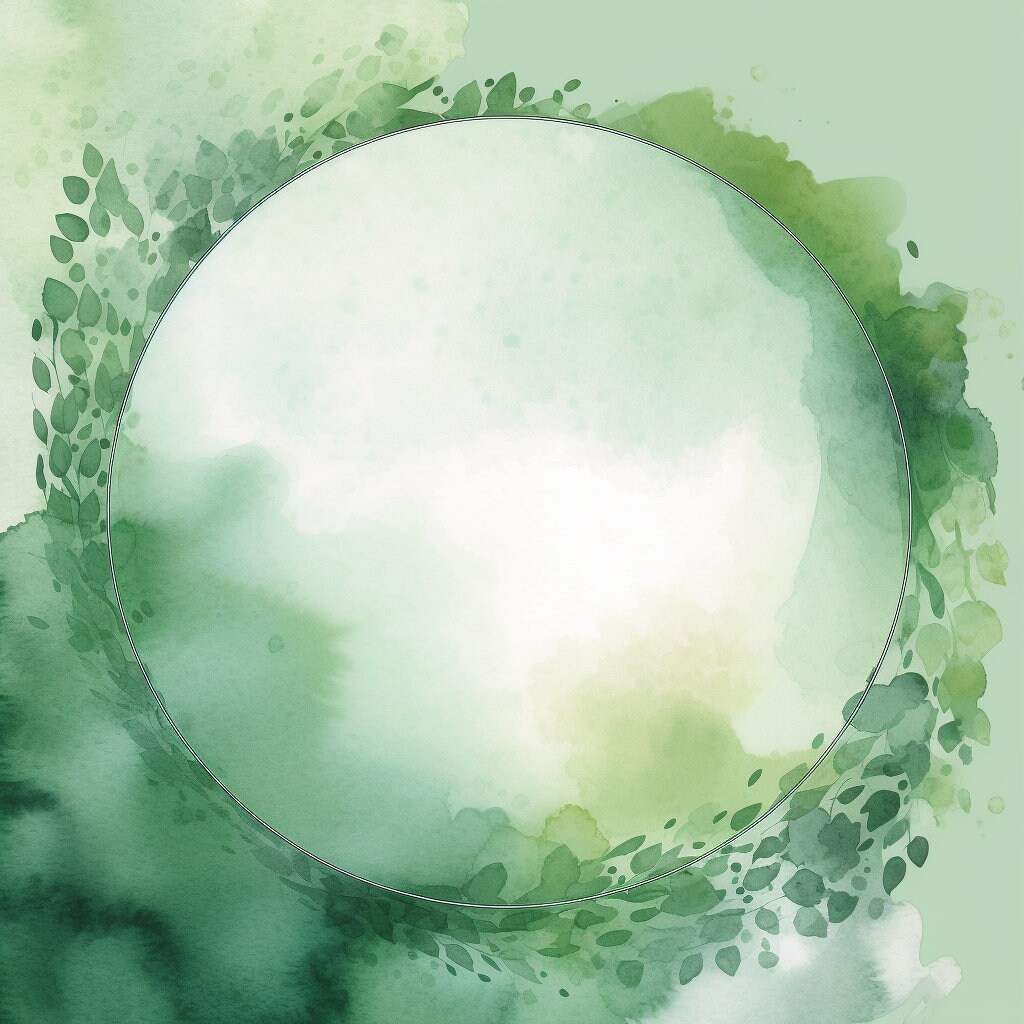Green Watercolor Circle Frames, Watercolor Texture Backgrounds ...