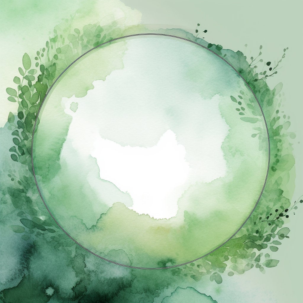 Green Watercolor Circle Frames, Watercolor Texture Backgrounds ...