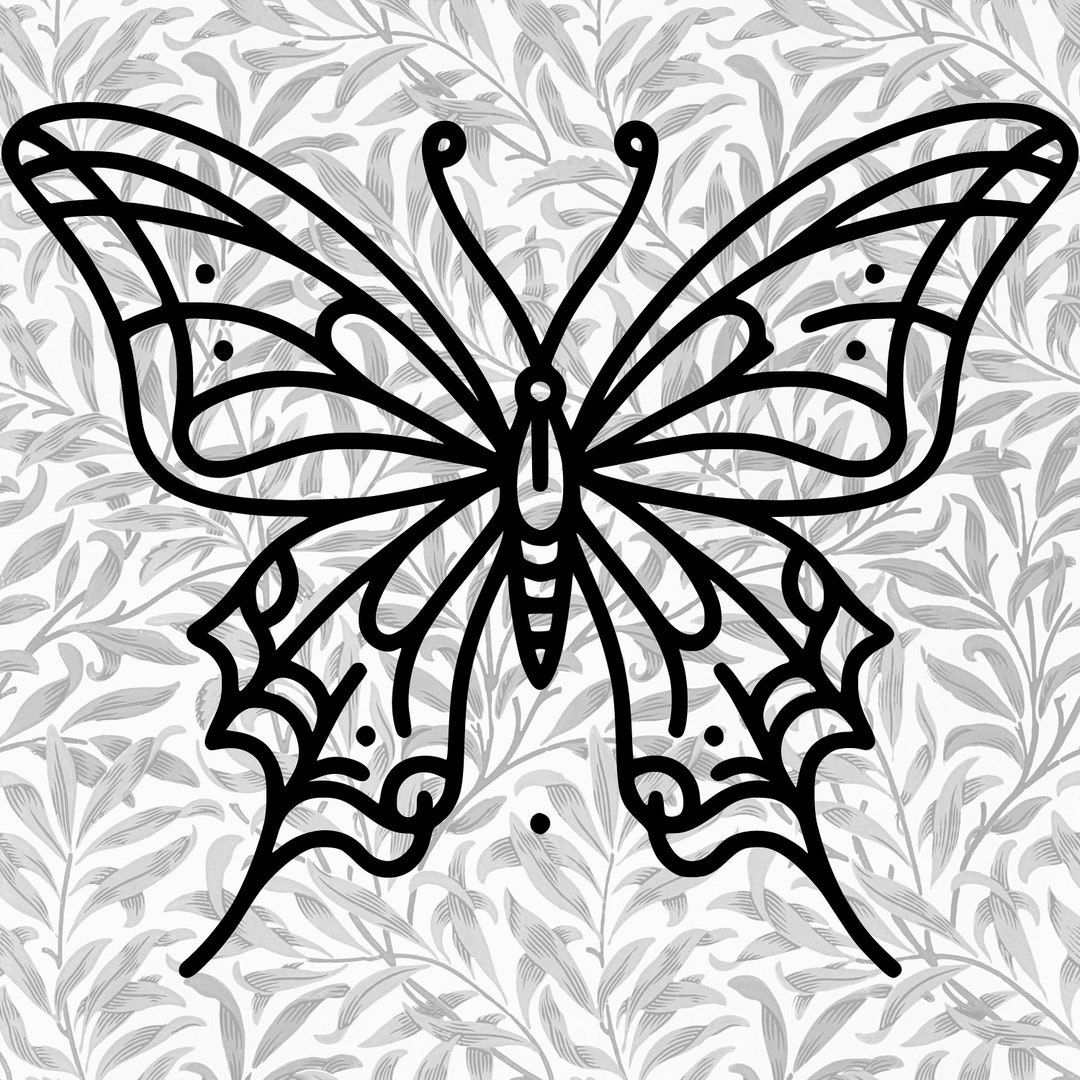 Beautiful Simple Line Art Swallowtail Butterfly 35 SVG-PNG Clipart Pack ...