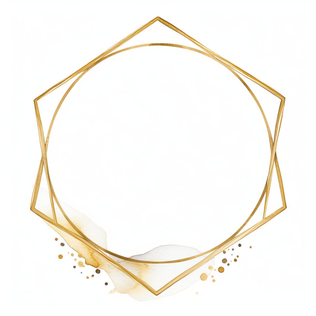 Elegant Gold Frame 12 Clipart PNG- Geometric Golden Frames for Weddings ...