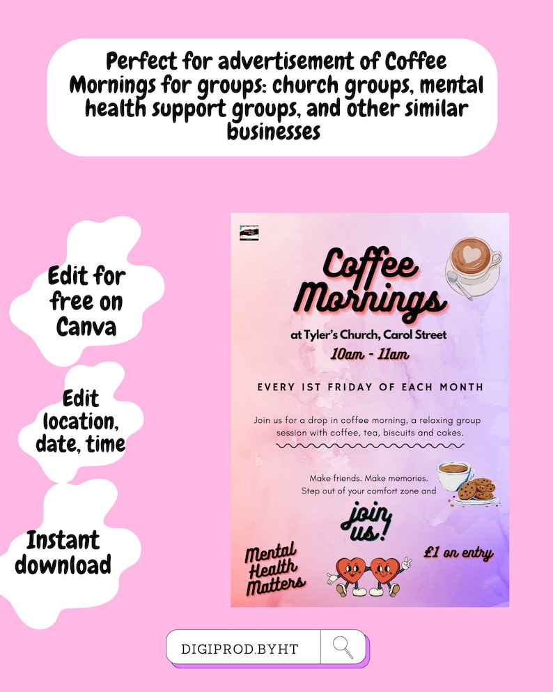 Stand Out Advertisement Poster for ’coffee Mornings’ | Perfect for ...