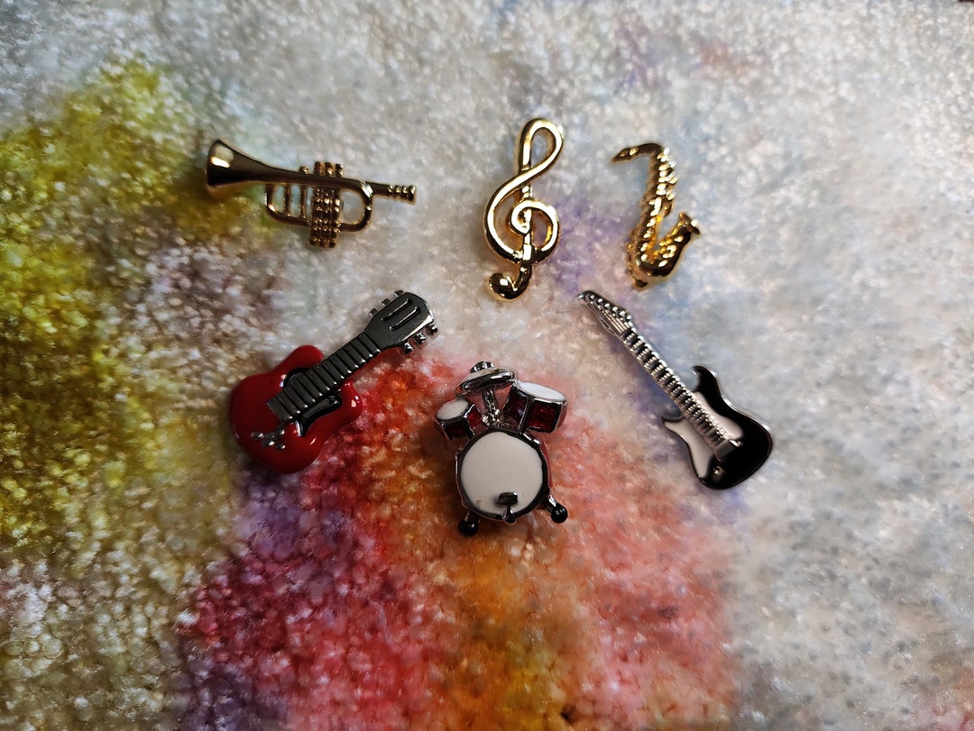 Musical Instruments Enamel Pins - Music Note - Electric Guitar - Guitar ...