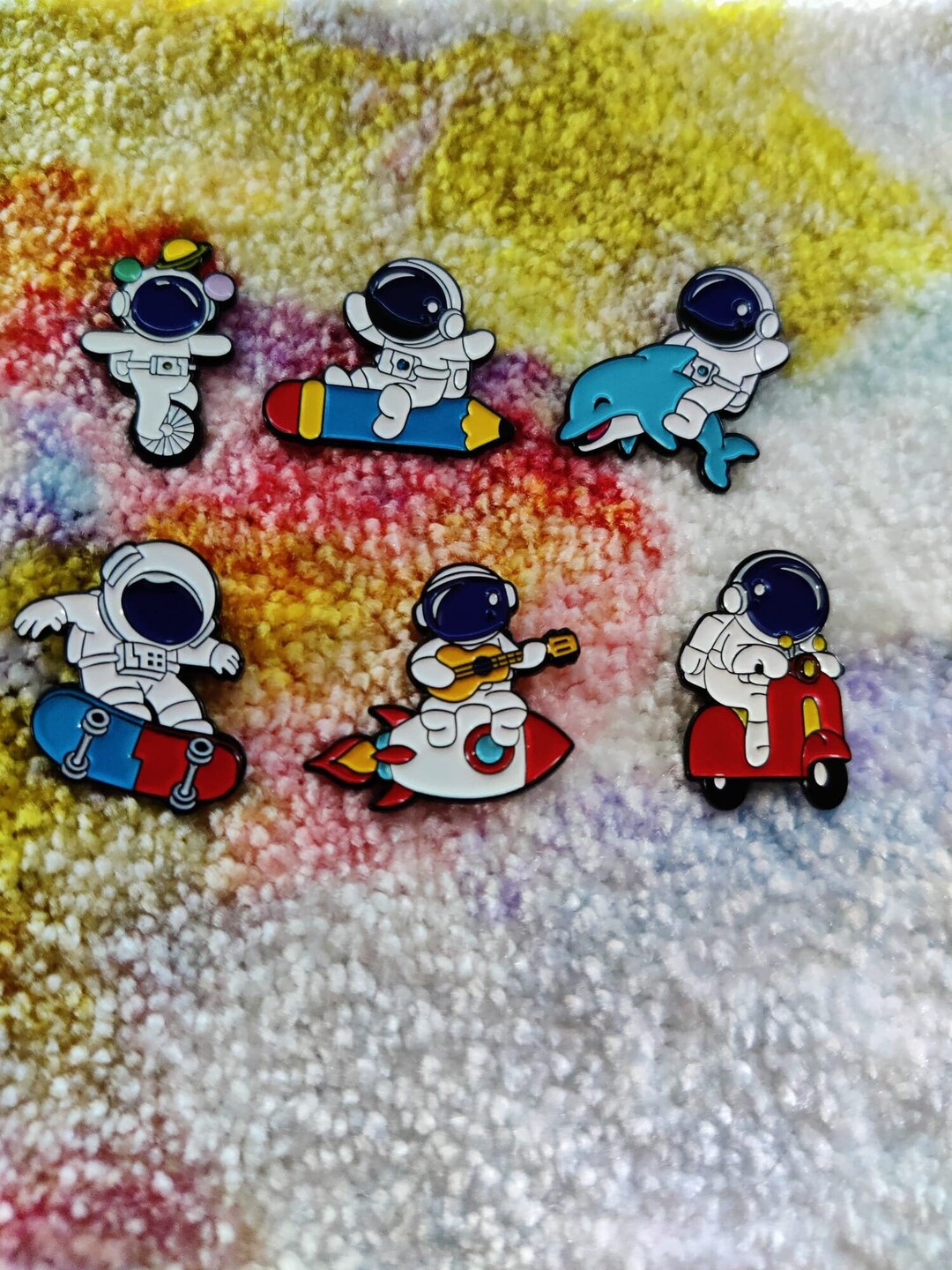 Space Astronaut Enamel Pin Collection Very Cute and Tiny Collection ...