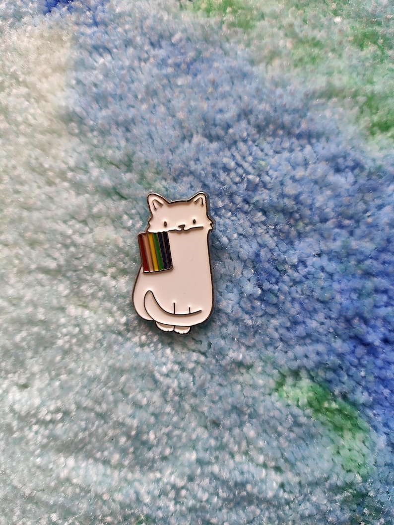 Cute Animal Pins Holding Rainbow Flag Goose Cat Frog - Etsy