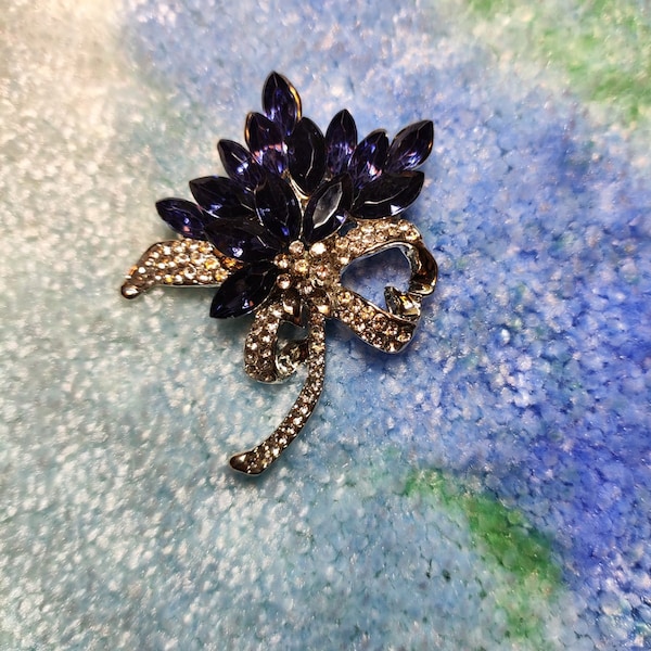 Blue Flower Brooch - Etsy
