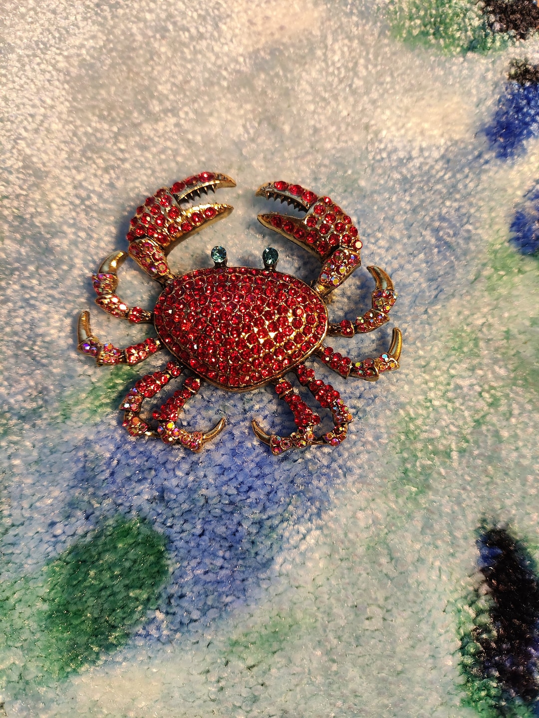 Red Crab Brooch Pin Detailed Glitter Beautiful Red Sea Gift Unique - Etsy