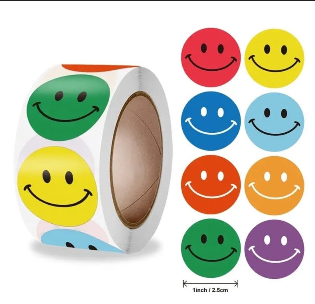 Sticker Roll Smileys 500 Stickers 500 Pcs Stickers Smiley Stickers Gift ...