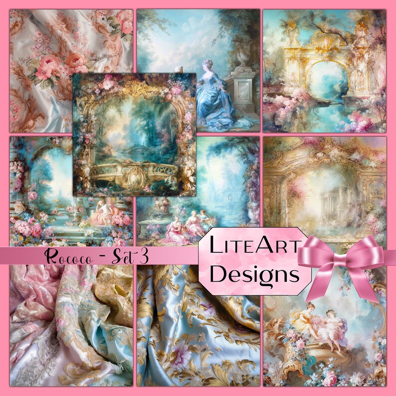 30 Fine Art Rococo Backgrounds Bonus of 10 Rococo Ladies Portraits ...