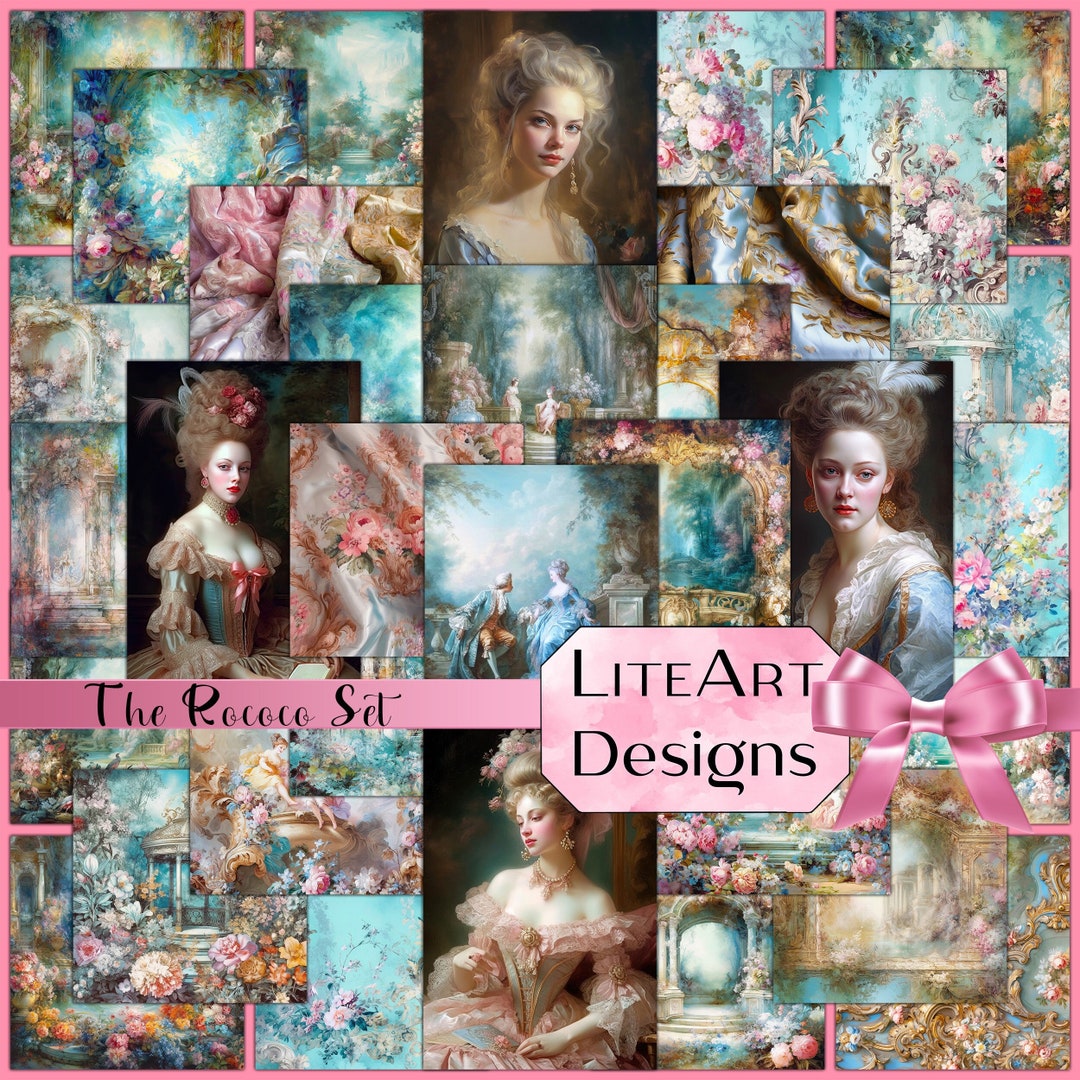 30 Fine Art Rococo Backgrounds + Bonus of 10 Rococo Ladies Portraits ...