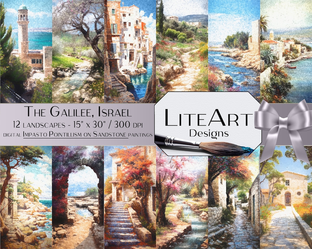 The Galilee, Israel - 12 Posters – Digital Impasto Pointillism on ...