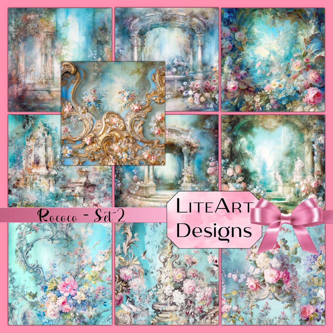 30 Fine Art Rococo Backgrounds Bonus of 10 Rococo Ladies Portraits ...