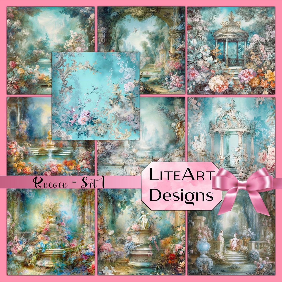 30 Fine Art Rococo Backgrounds Bonus of 10 Rococo Ladies Portraits ...