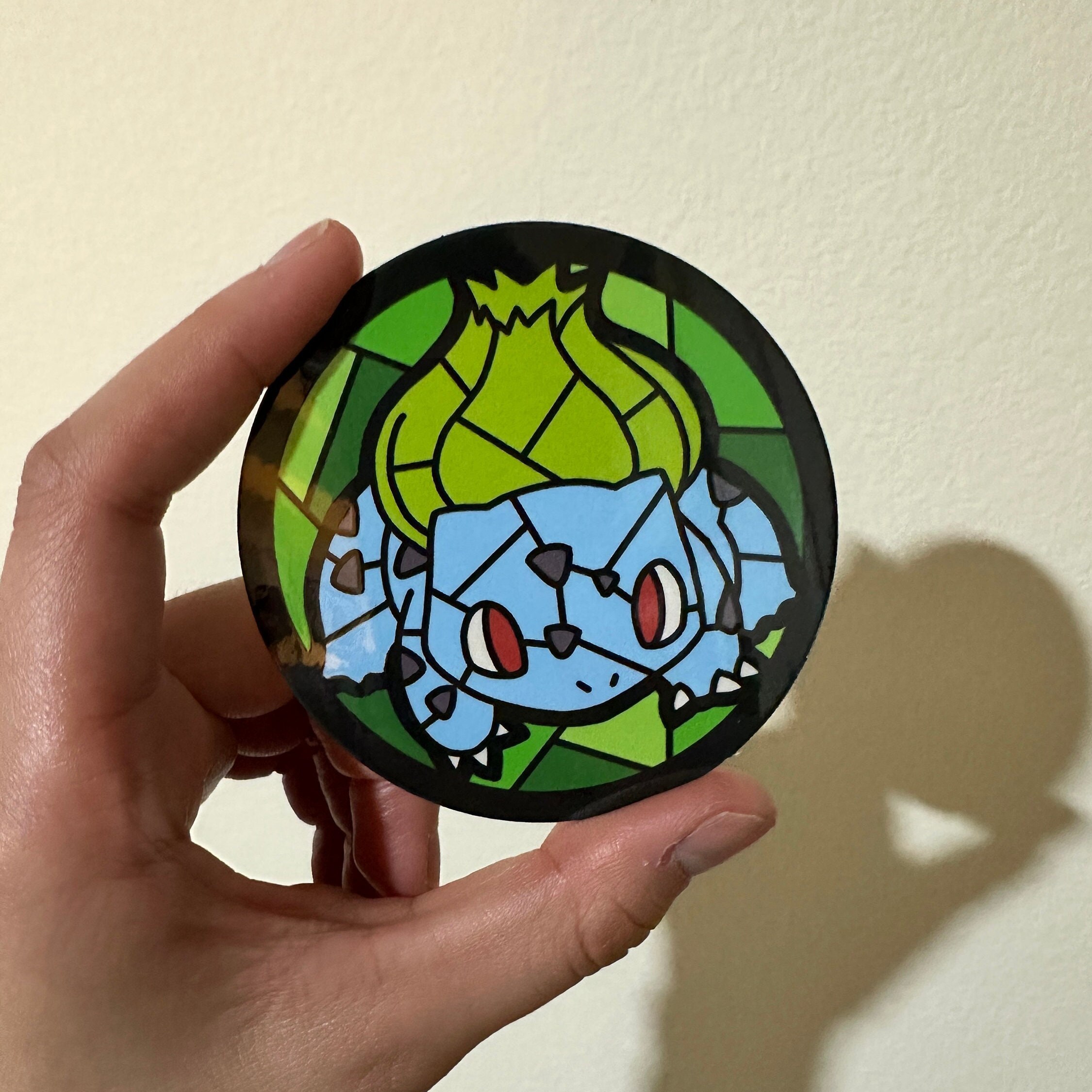 Bulbasaur Stained Glass Sticker - Etsy