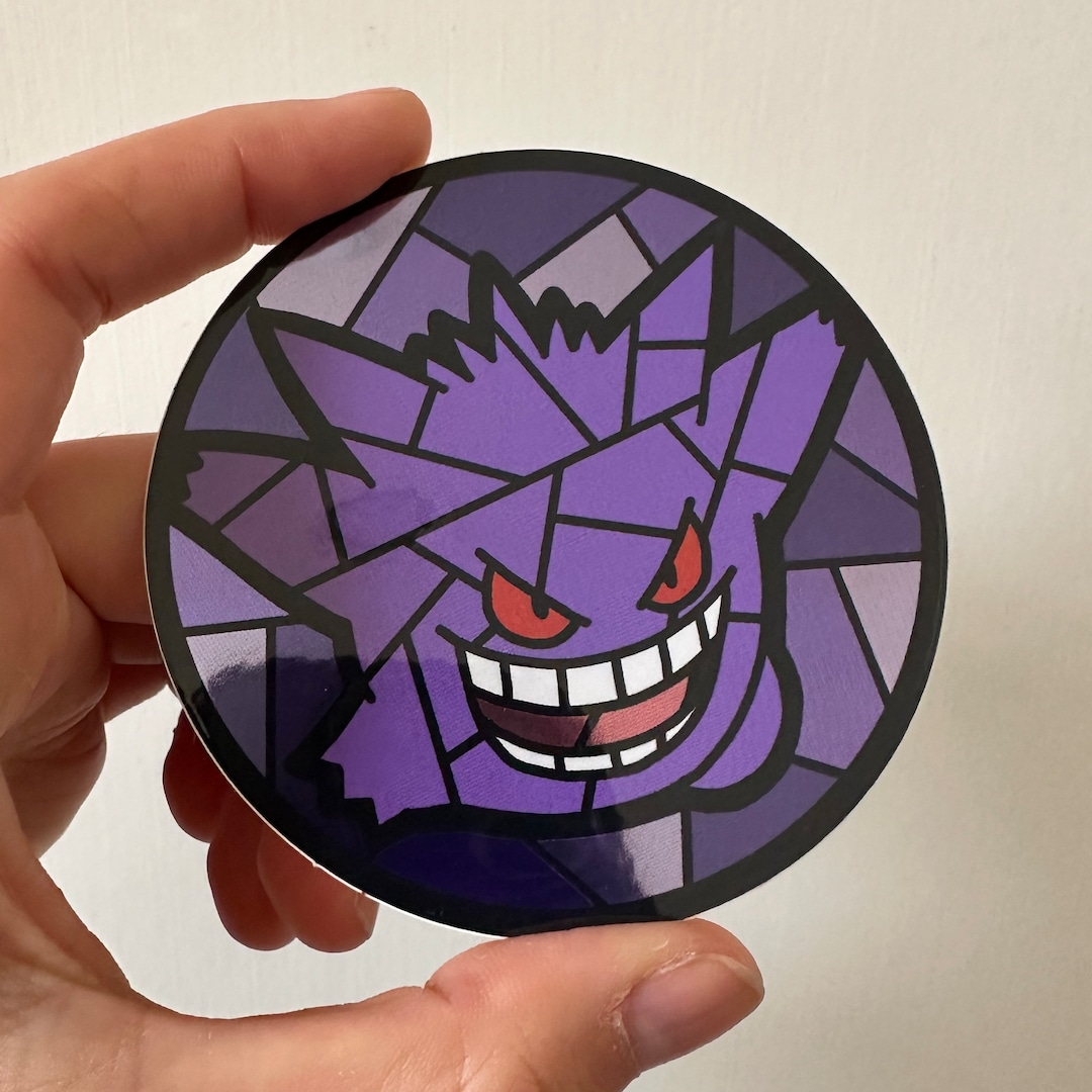 Gengar Stained Glass Sticker - Etsy